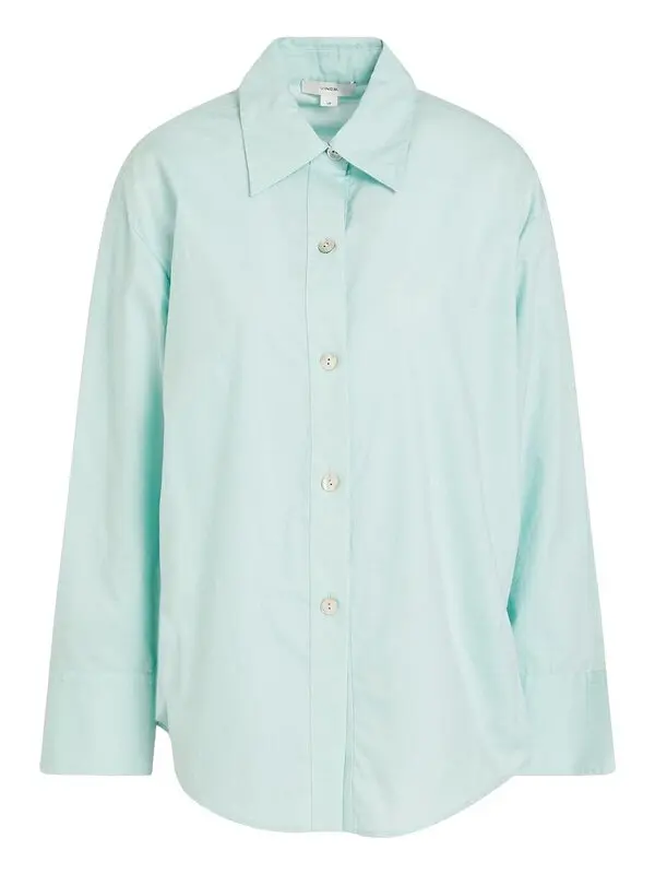 Vince Belted Cotton-blend Poplin Shirt - Mint