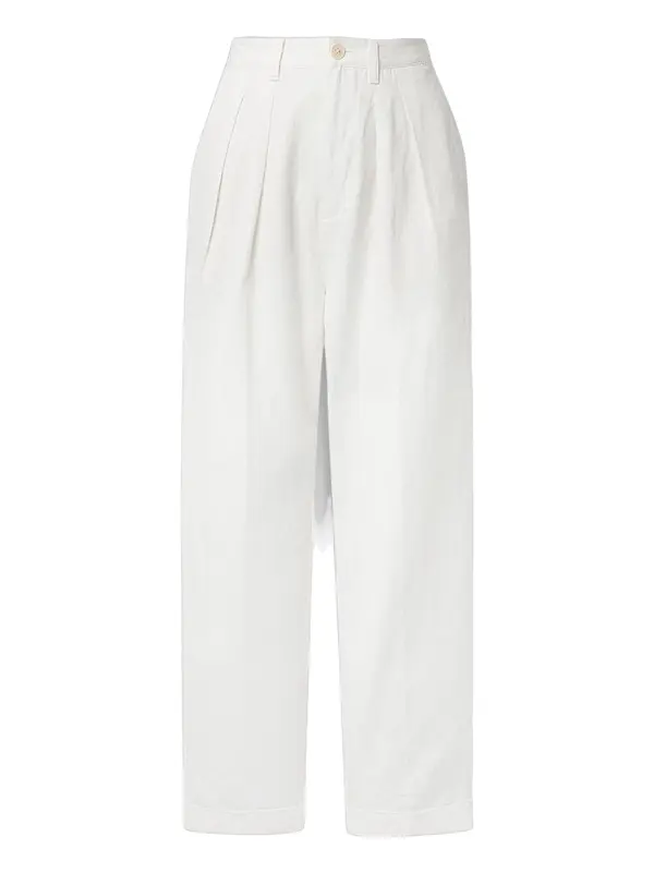 ALEX MILL Pleated Tapered Pants - Ecru
