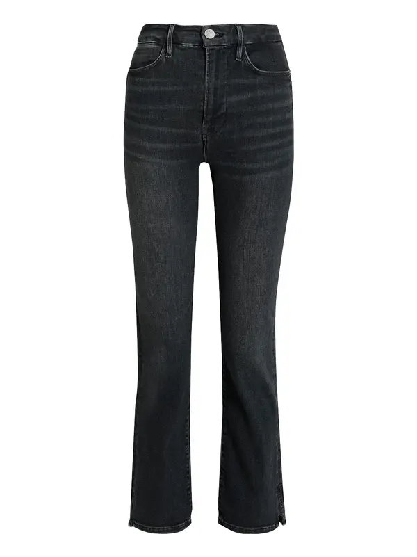FRAME Le Super High-rise Straight-leg Jeans - Charcoal
