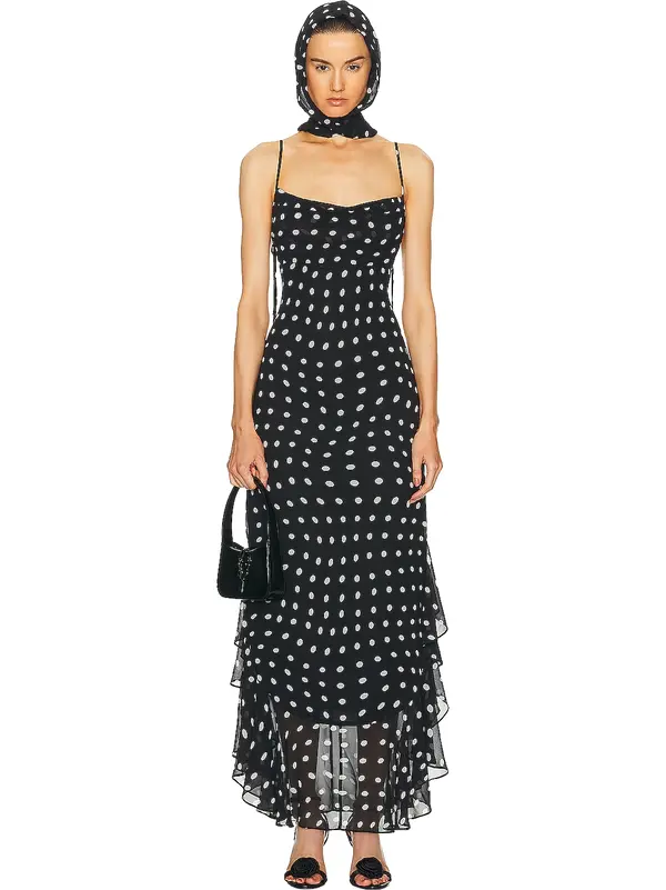 Lpa Giulia Maxi Dress - Black And Cream