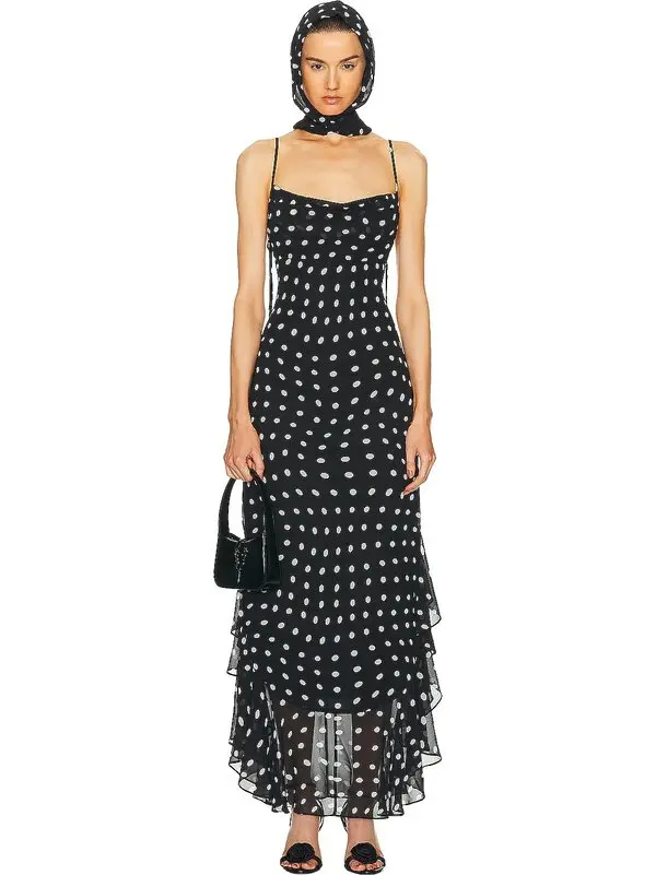 Lpa Giulia Maxi Dress - Black And Cream