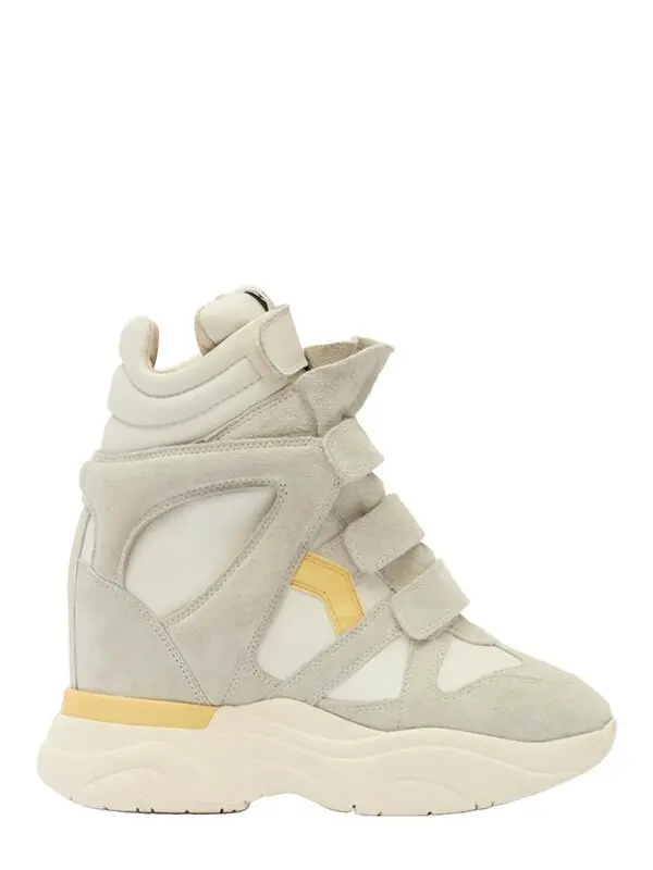 Isabel Marant Étoile Suede Wedge Sneakers - Chalk-butter