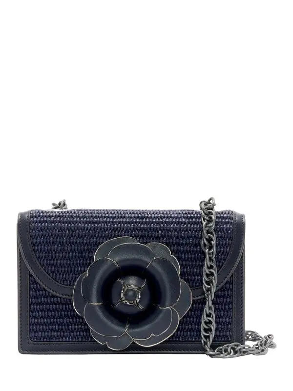 Oscar De La Renta Raffia Woven Tro Bag - Beige