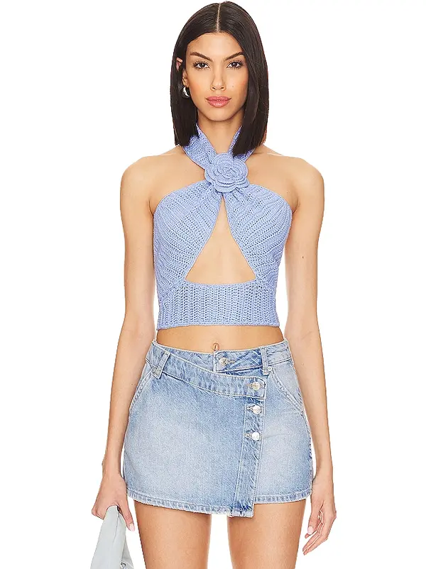 MORE TO COME Kyla Halter Top - Periwinkle