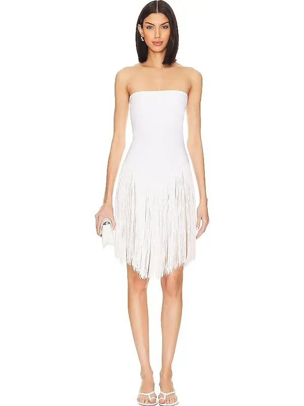 Norma Kamali Fringe Dress - Snow White