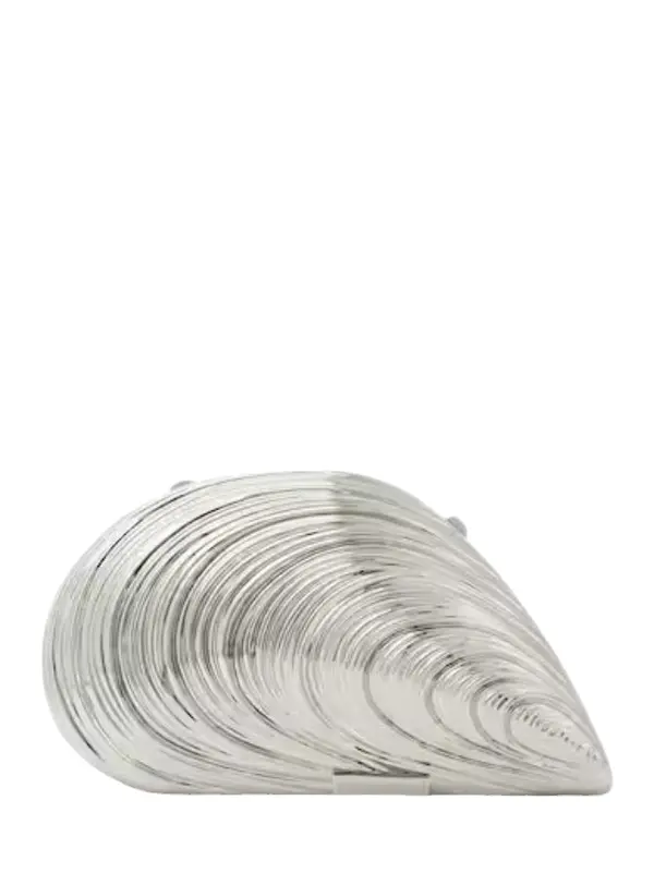 Simkhai Bridget Shell Clutch - Silver
