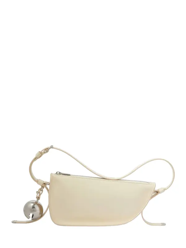 Burberry Shield Mini Leather Shoulder Bag - Neutrals