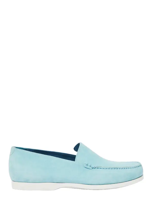 Manolo Blahnik Monaco Suede Loafers - Blue