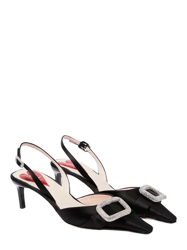ROGER VIVIER Dorsay Embellished Slingback Pumps - Black