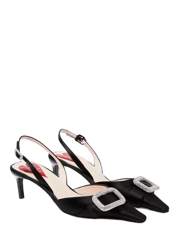 ROGER VIVIER Dorsay Embellished Slingback Pumps - Black