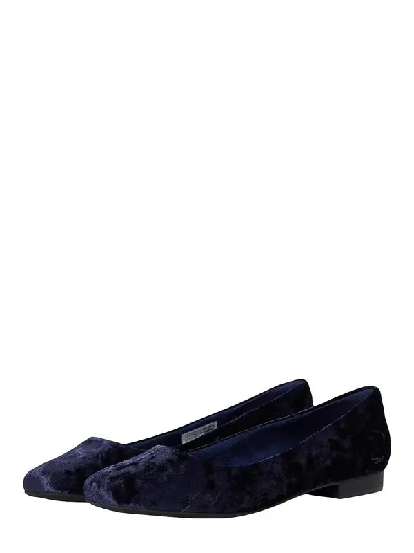 Toms Briella Flat Shoes With Square Toe And Metallic Detailing - Navy