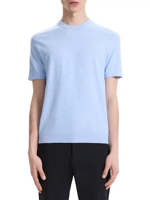 Theory Sarior Short Sleeve Sweater - Skylight Melange