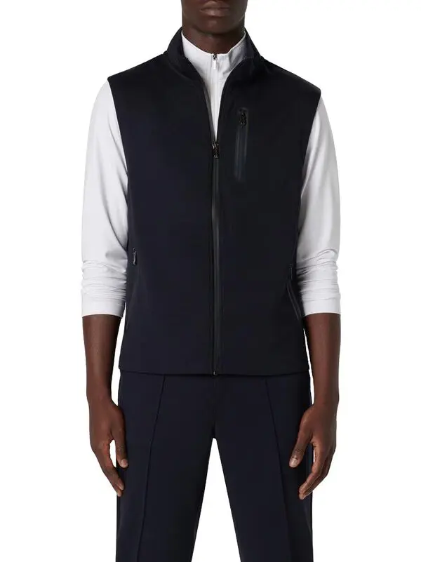 Bugatchi Knit Zip-up Vest - Navy