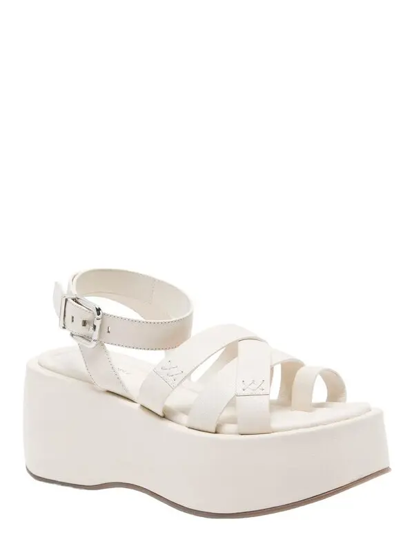 Free People Hazel Platform Sandals - Bone Leather