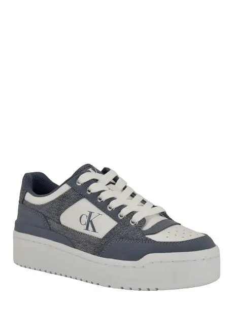 Calvin Klein Alondra Platform Sneakers - Denim/white