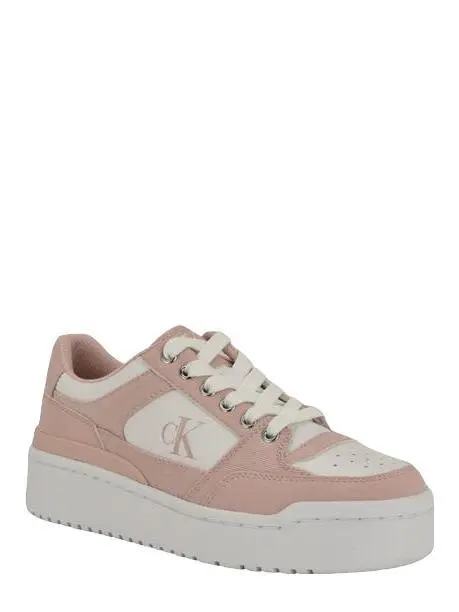 Calvin Klein Alondra Platform Sneakers - Light Pink Denim/white