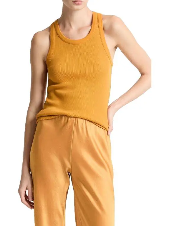 Vince Scoop Neck Rib Tank - Clementine