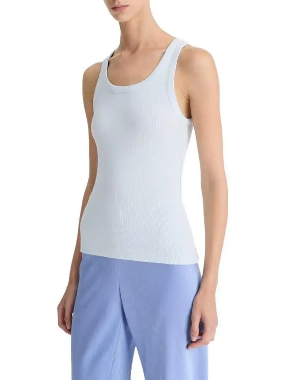 Vince Scoop Neck Rib Tank - Sky Powder