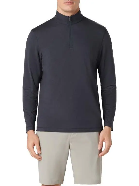 Bugatchi Quarter Zip Performance Pullover - Black