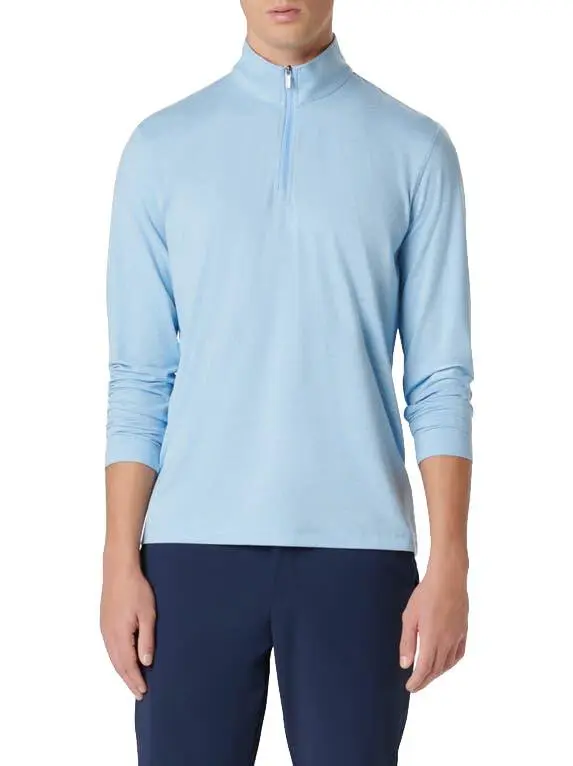 Bugatchi Quarter Zip Performance Pullover - Sky