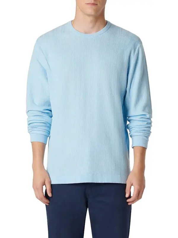Bugatchi Cotton & Silk Crewneck Sweater - Sky