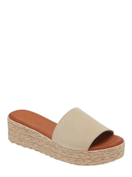 Cordani Bizzy Espadrille Platform Wedge Slide Sandal - Sand-arena Suede