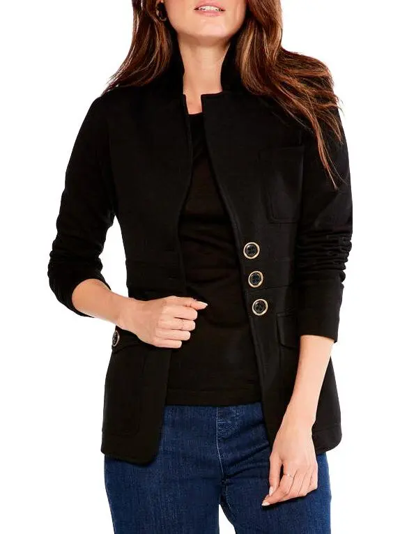 NIC+ZOE Editor Knit Blazer - Black Onyx