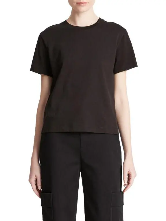 Vince Pima Cotton Crewneck T-shirt - Black