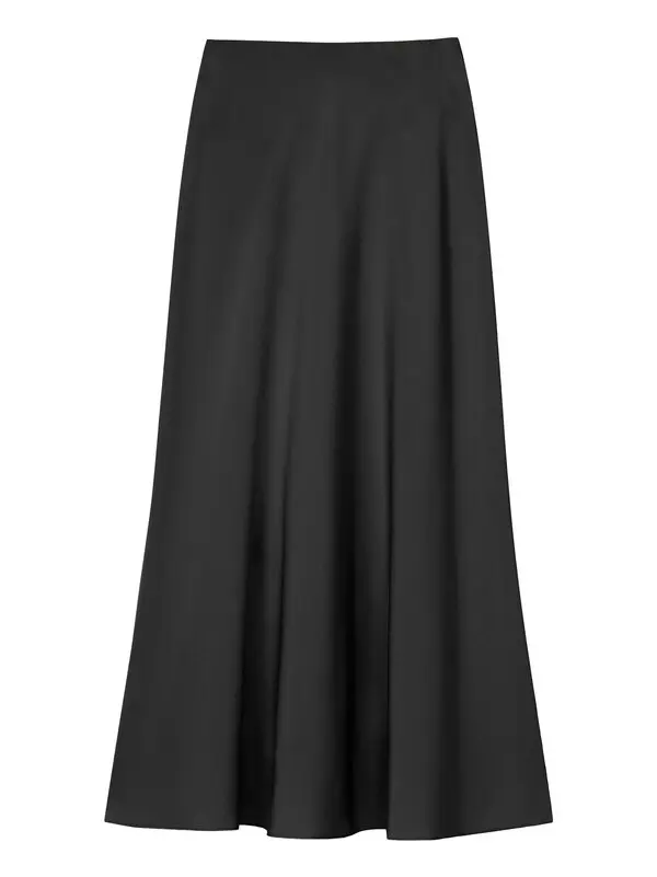 Lafayette 148 New York Organic Silk Crepe De Chine Bias-cut Midi Skirt - Black