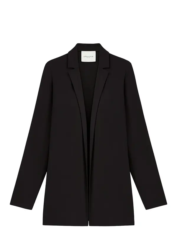 Lafayette 148 New York Matte Jersey Open Front Jacket - Black