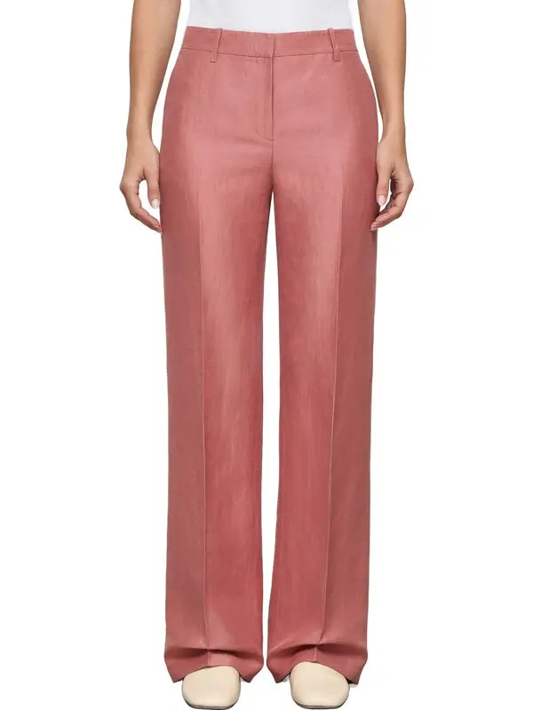Lafayette 148 New York Linen-viscose Gates Pant - Dahlia