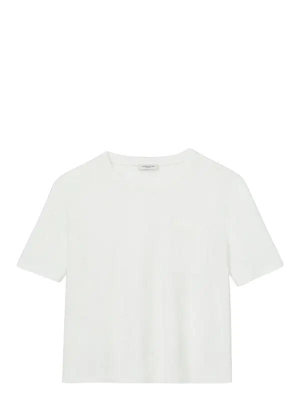 Lafayette 148 New York Linen-cotton Jersey Crewneck T-shirt - White