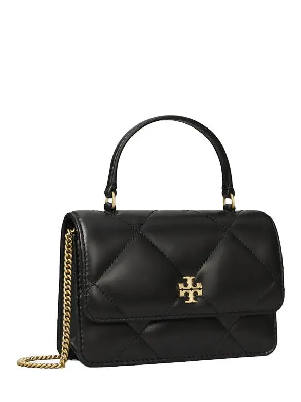 Tory Burch Mini Kira Diamond Quilt Top-handle Crossbody - Black