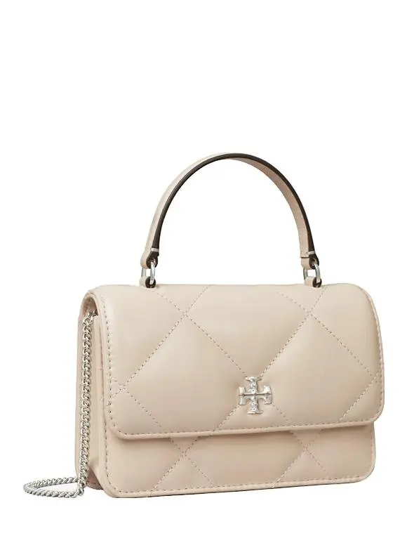 Tory Burch Mini Kira Diamond Quilt Top-handle Crossbody - Soft Pink