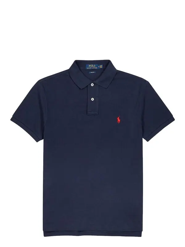 Polo Ralph Lauren Slim Piqué Cotton Polo Shirt - Navy