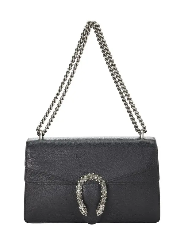 Gucci Leather Dionysus Shoulder Bag - Black