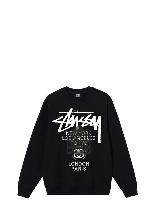 StÜssy X Dover Street Market World Tour Crew - Black