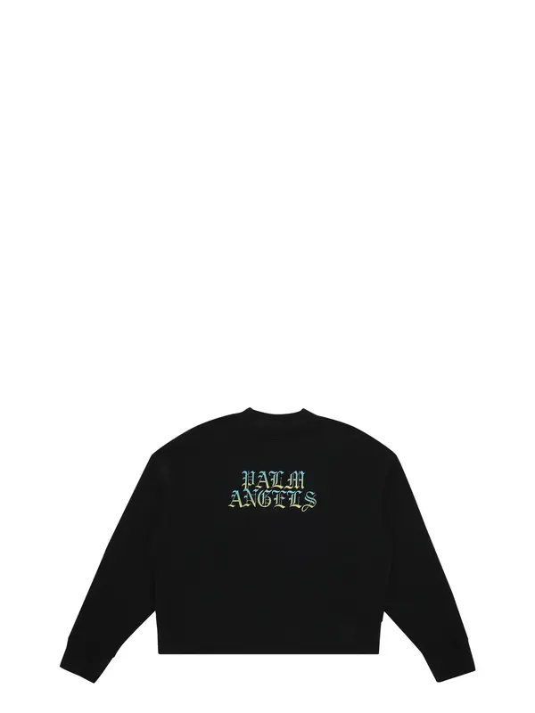 Palm Angels Hue Gothic Logo Crewneck /multicolor - Black