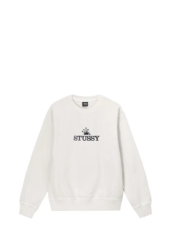 StÜssy Glamour Pigment Dyed Crew - White