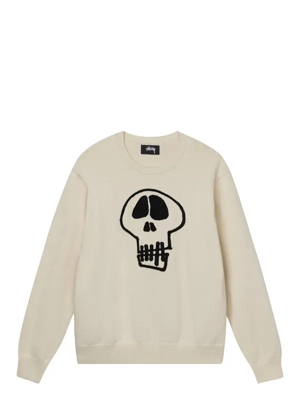 StÜssy Skull Crewneck Sweater - Cream