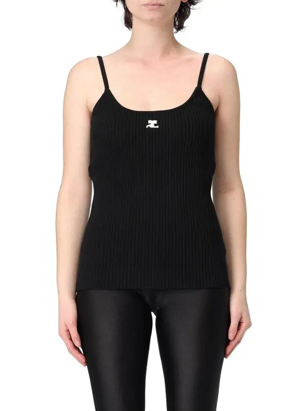 COURREGES Ribbed Camisole - Black
