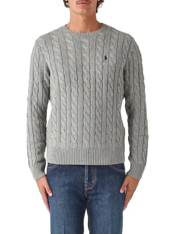 Polo Ralph Lauren Cotton Crewneck Jumper With Embroidered Pony Logo - Grey