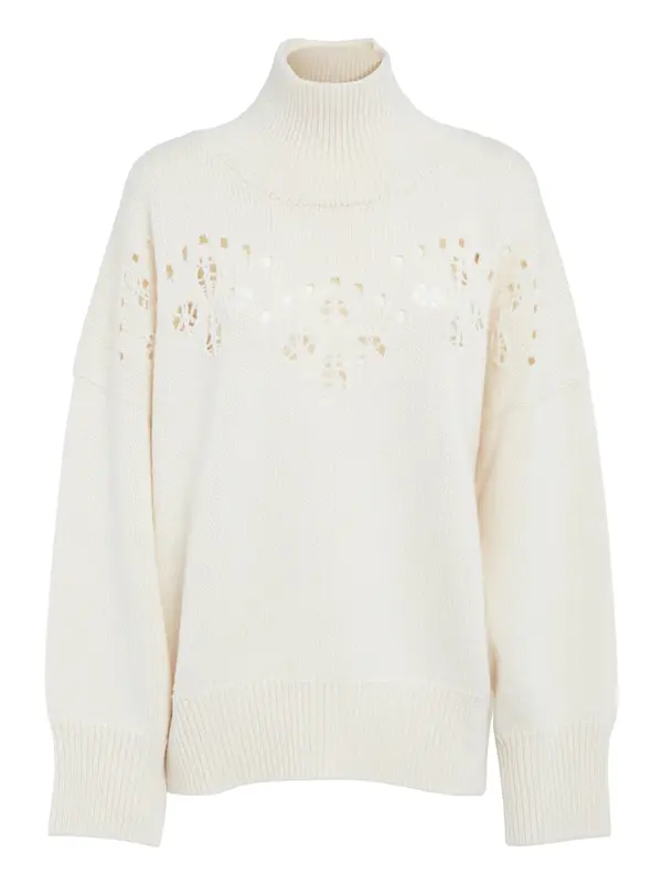 Chloé Knitted Wool Sweater - White