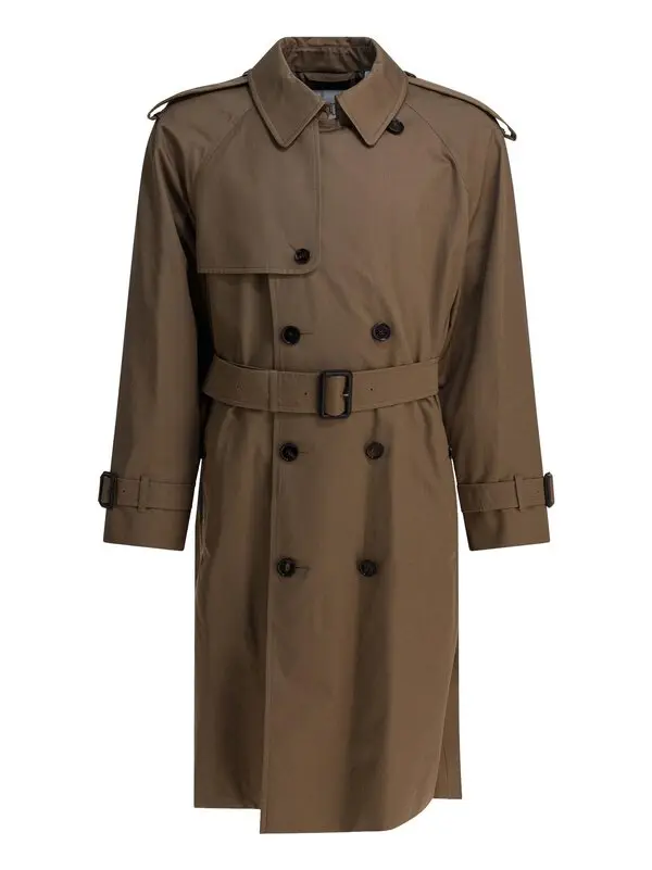 Burberry Long Gabardine Trench Coat - Brown