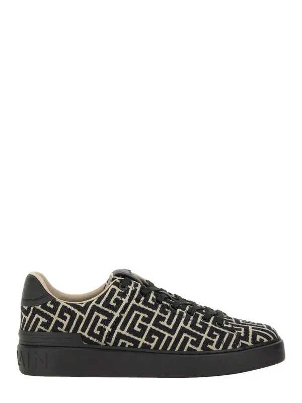 Balmain Jacquard 'b Court' Sneakers - Black