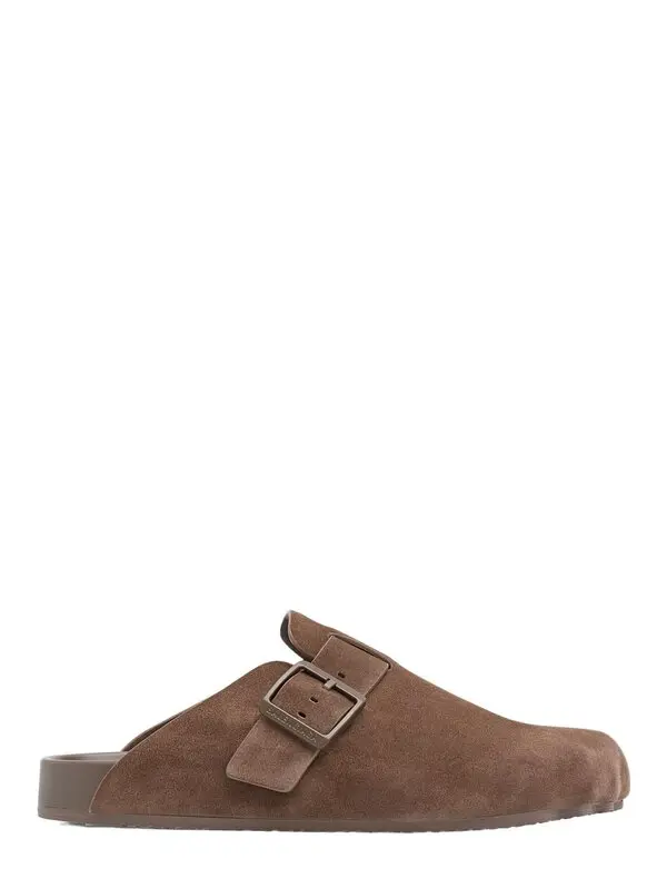 Balenciaga Suede Sunday Mule Slippers - 2010 Cold Brown