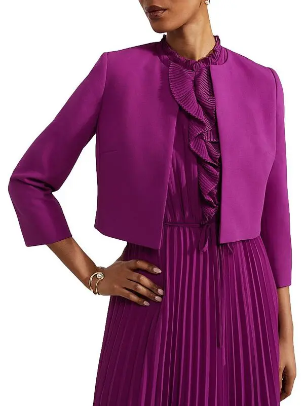 HOBBS LONDON Elize Crepe Jacket - Magenta Purple