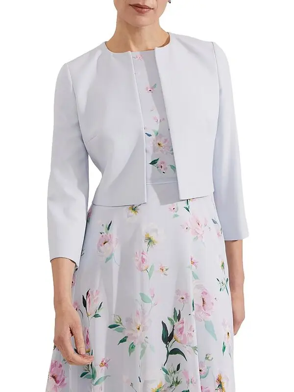 HOBBS LONDON Elize Crepe Jacket - Pale Blue