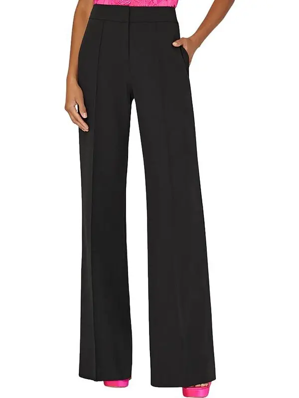 MILLY Nash Cady Wide Leg Pants - Black