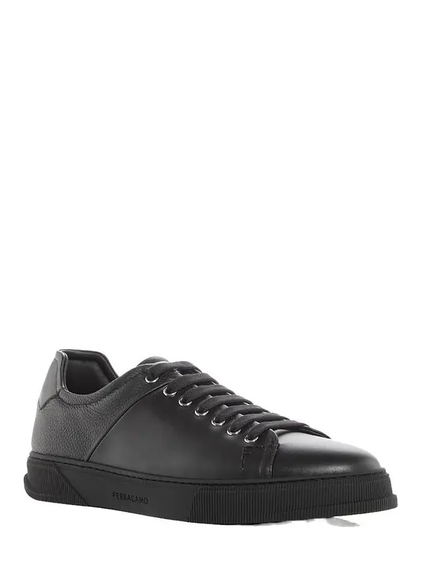 FERRAGAMO Clayton Leather Sneakers - Black